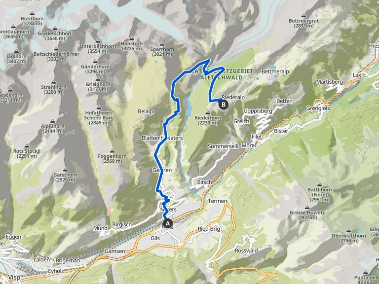 Brig-Blatten-Belalp-Hängebrücke nach Riederalp | Laufrunde | Komoot